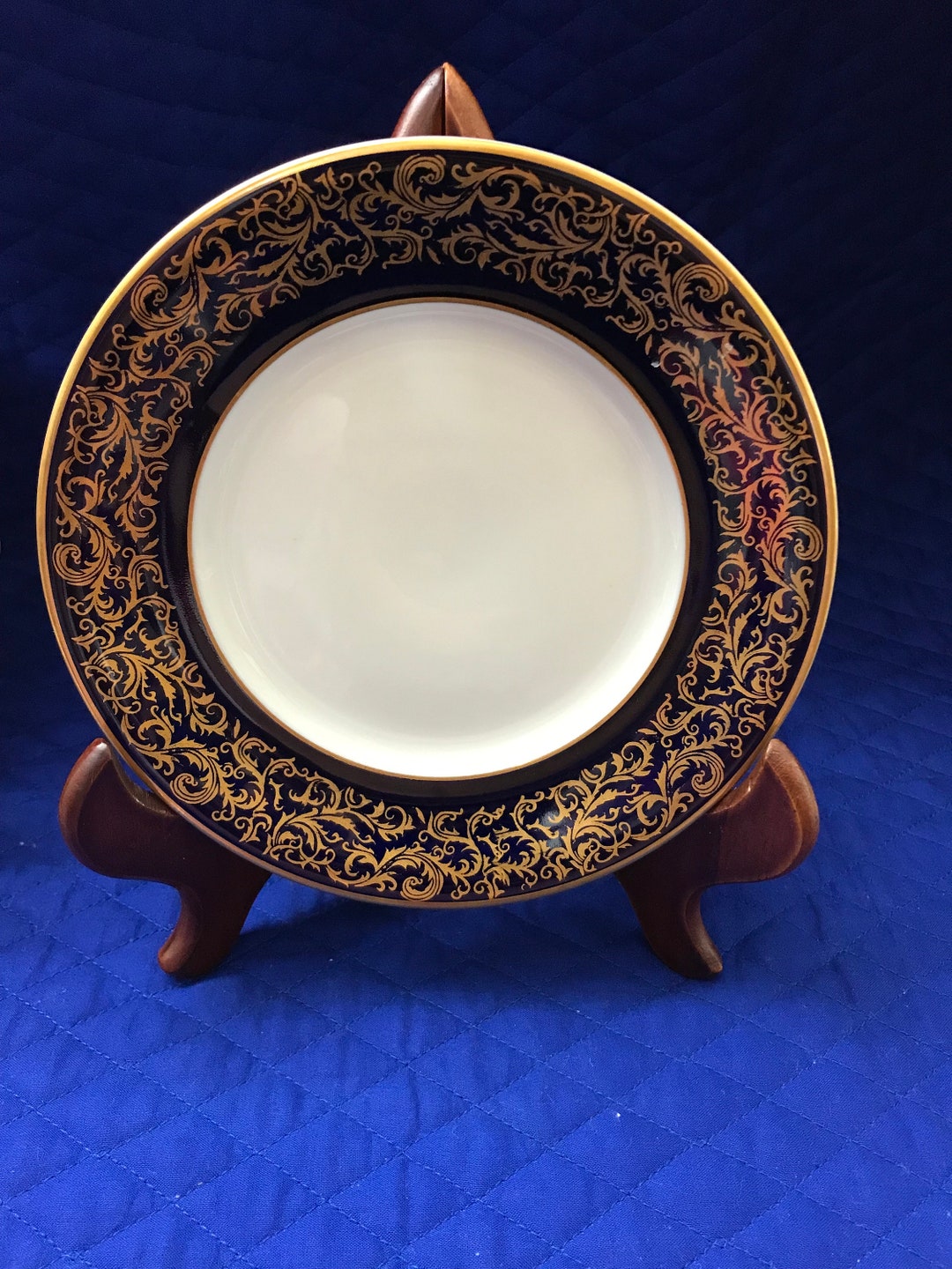 Set of Vtg Bone China Reichenbach Echt Cobalt Blue Porcelain 7.5 ...