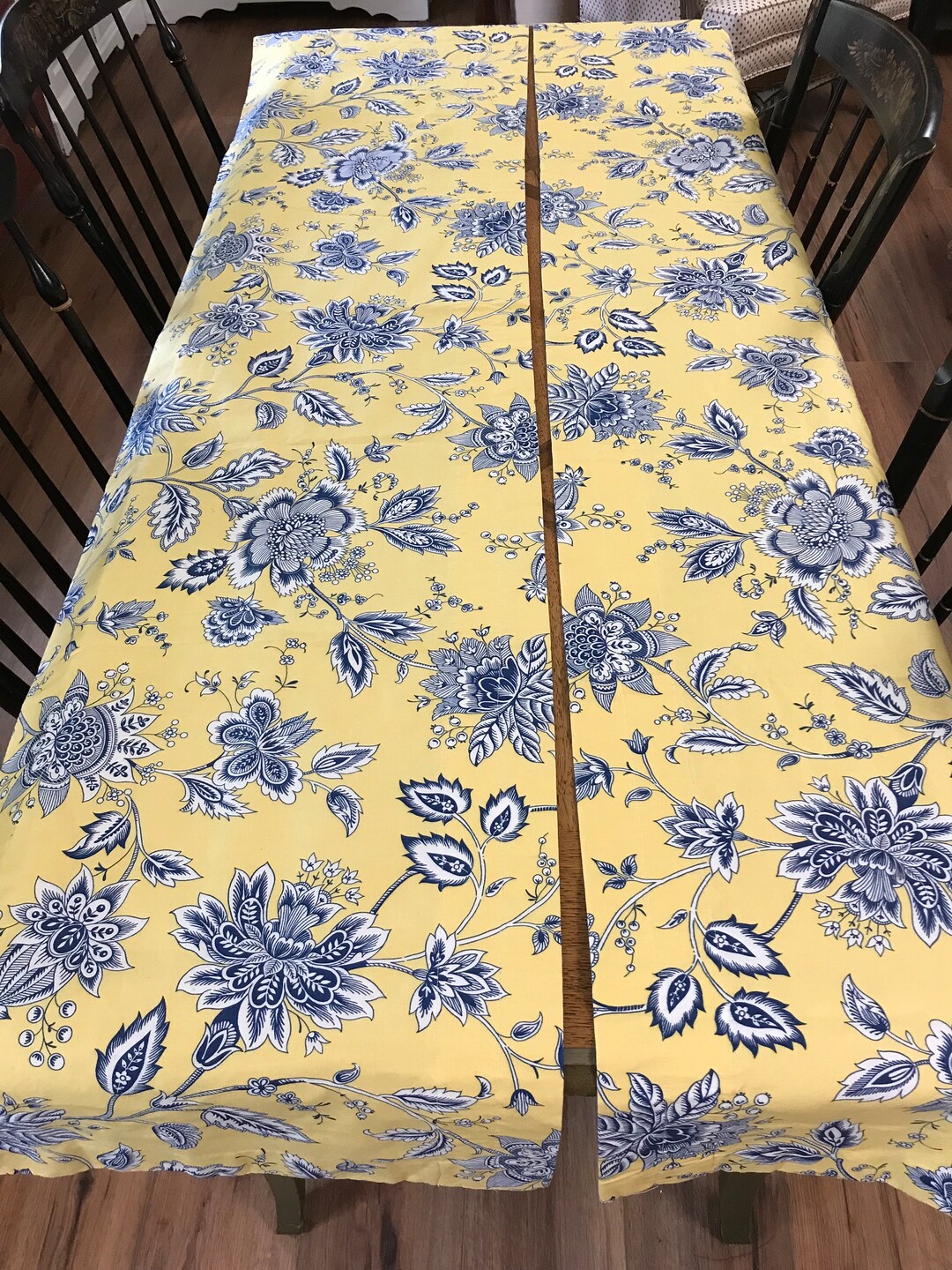 Pair of Waverly Print Yellow & Blue Valances - Etsy