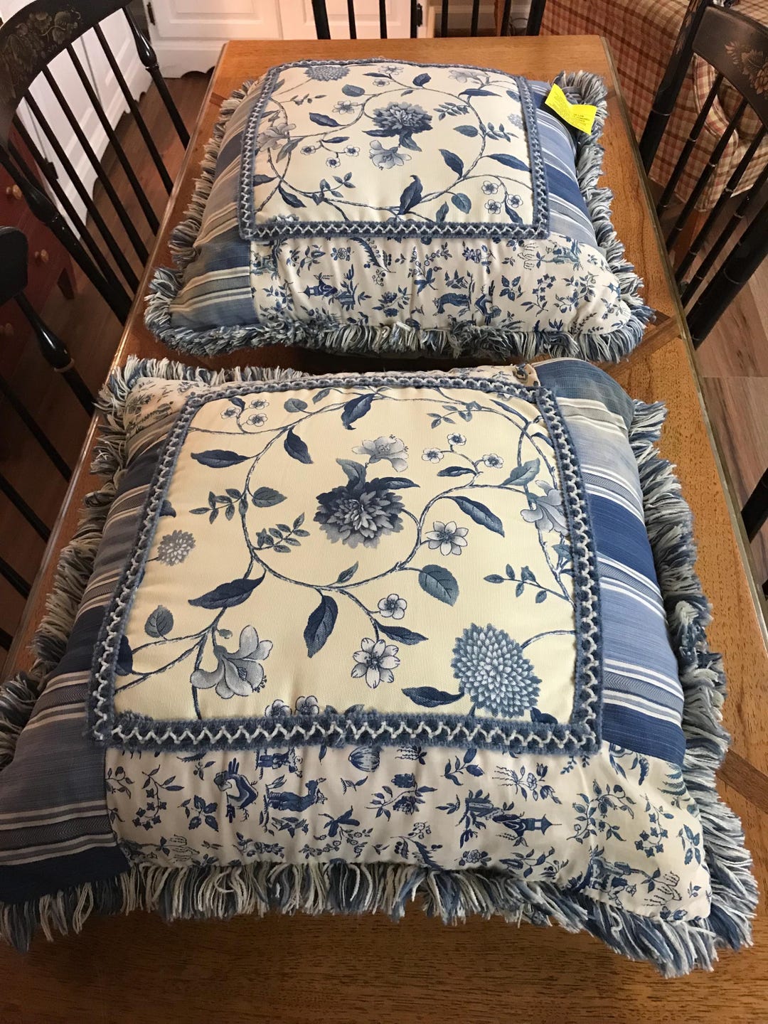 Pair Waverly Blue & White Throw/decorative Pillows - Etsy