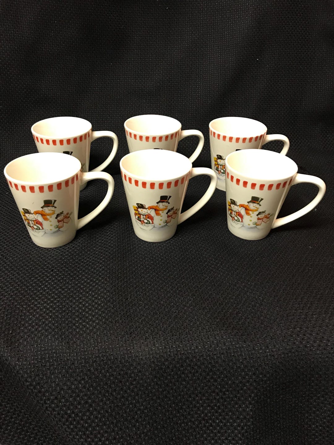 Set of 6 Vtg Trisa Stoneware Snowman Mugs - Etsy