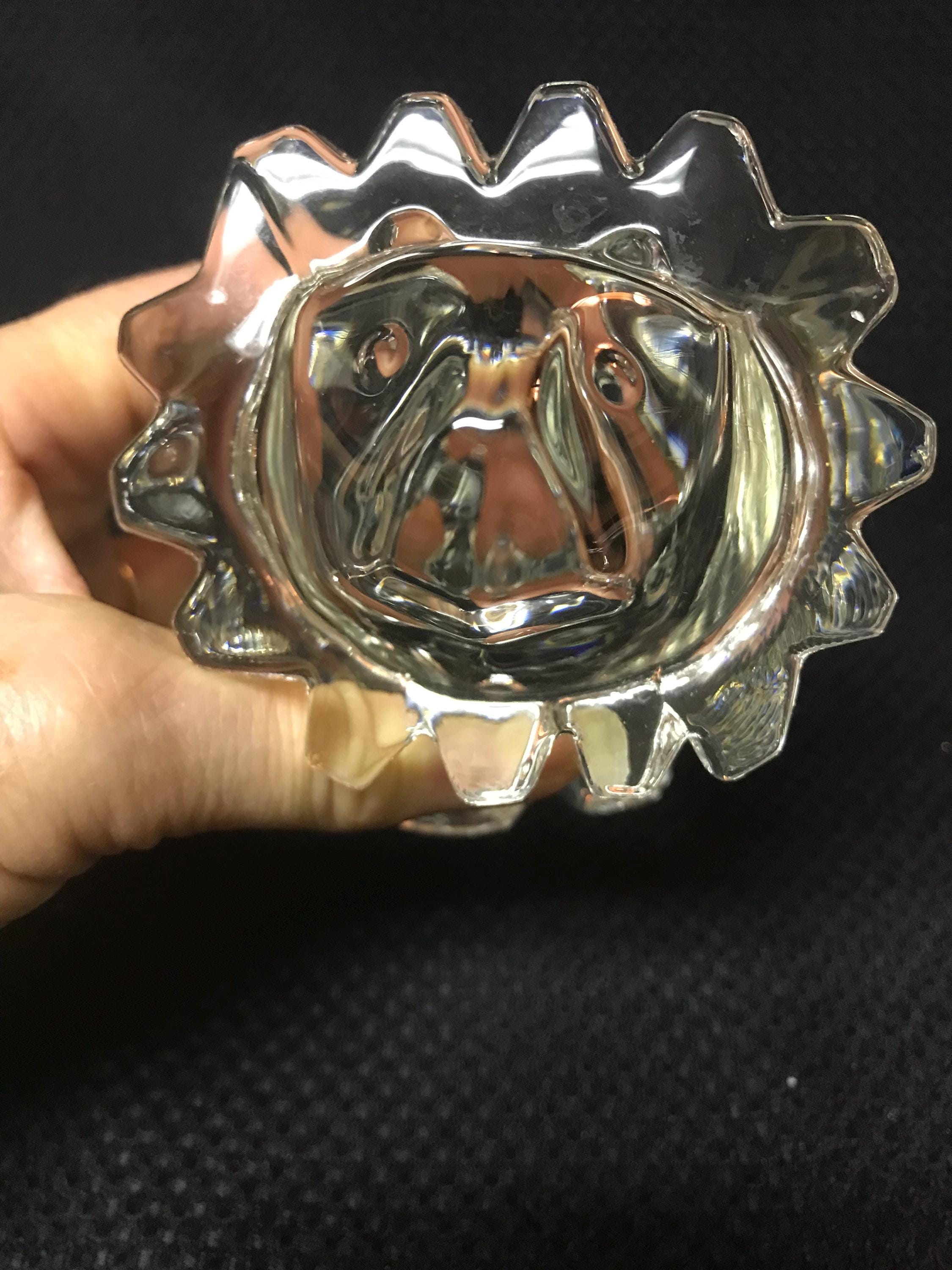 Sasaki Lead Crystal Lion Caddy Art Glass Dish - Etsy