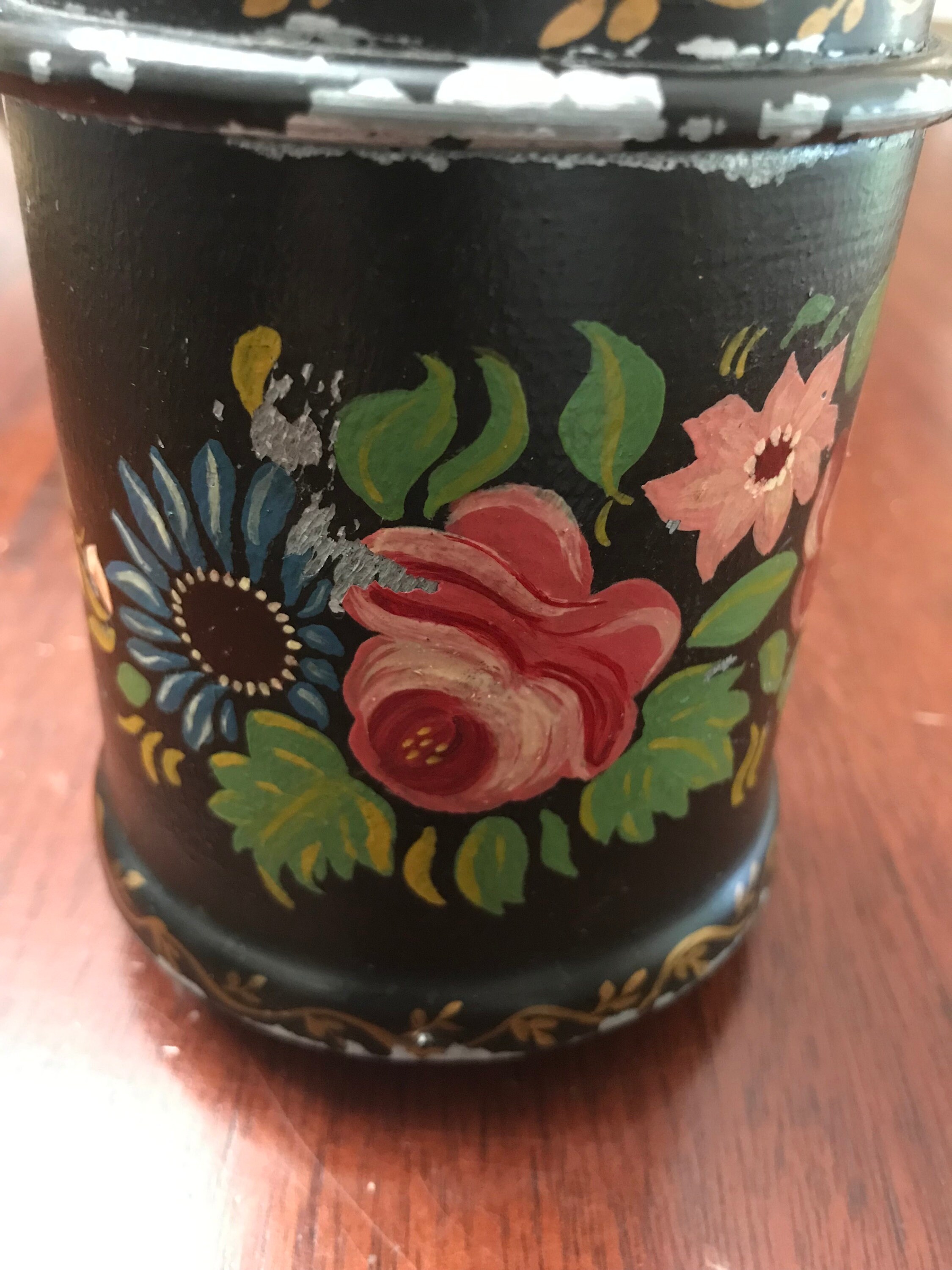 19th Century Pennsylvania Dutch Tin Tol Music Box Canister - Etsy
