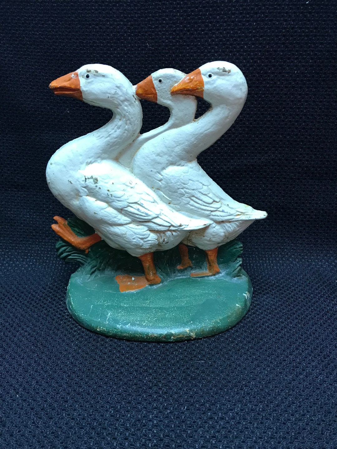Vtg 3 Geese/duck Cast Iron Door Stop - Etsy