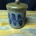 Vtg German Handarbeit Pottery Grey & Cobalt Blue With Wooden Lid - Etsy
