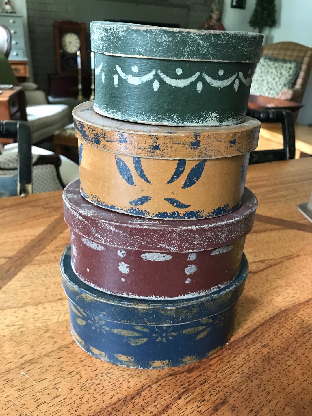 Set of 4 Vintage Stenciled Nesting Boxes - Etsy