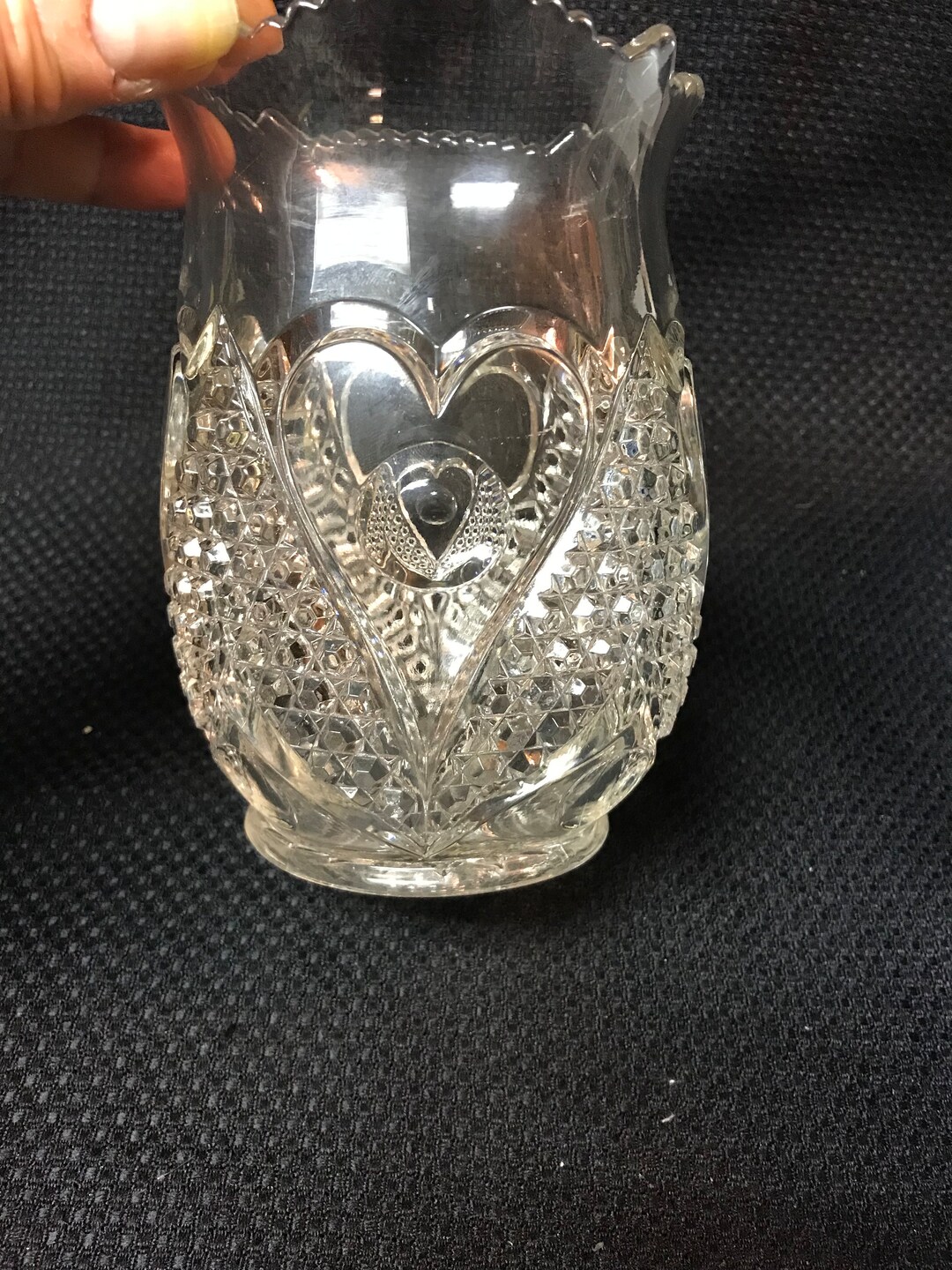 EAPG Victorian Celery Vase Heart & Thumbprint 1898 - Etsy