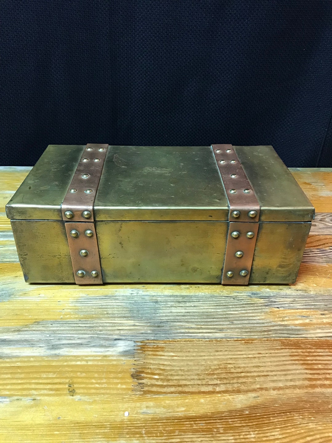 Antique Brass and Copper Box - Etsy