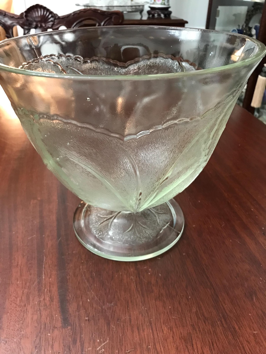 Vtg Large Glass Pebble Leaf (punch) Bowl Indiana Glass 1970s - Etsy