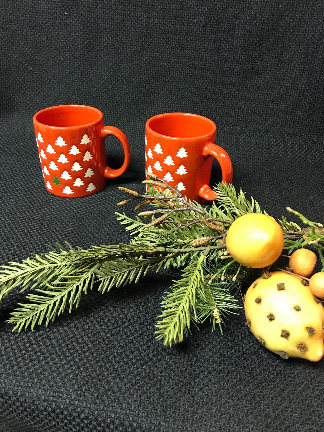 Pair of Waechtersbach W. Germany Red Christmas Tree Mugs - Etsy