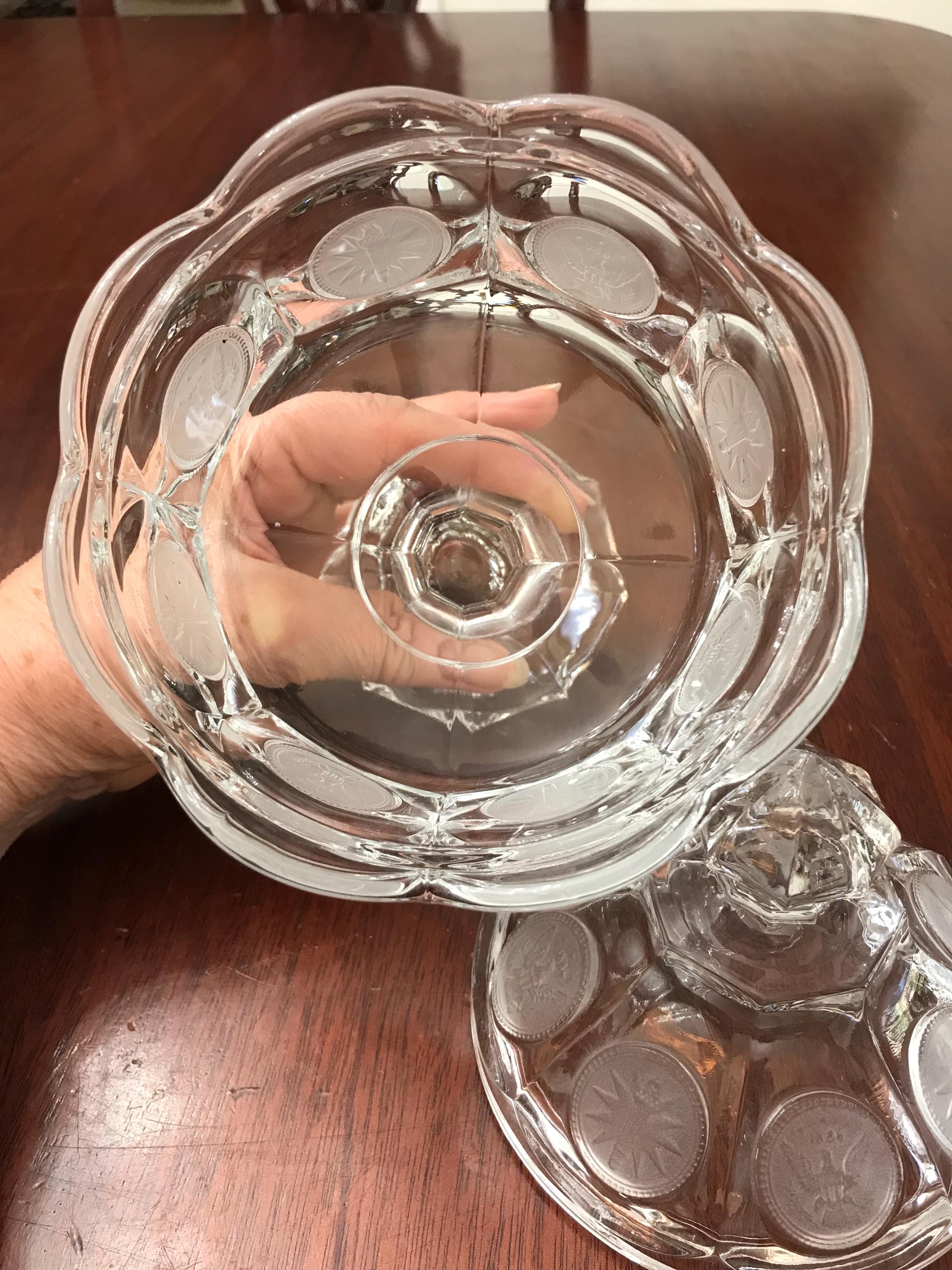 Fostoria Clear Coin Glass “wedding Bowl” Compote W/lid - Etsy