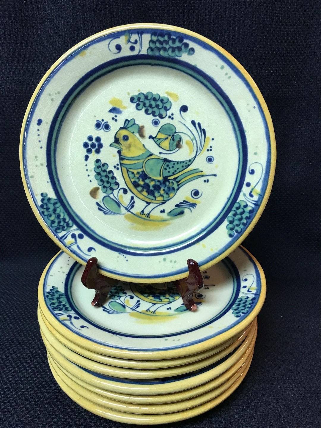 Williams Sonoma Thick Ceramic Bird Set of 8 Salad/dessert/hors D ...