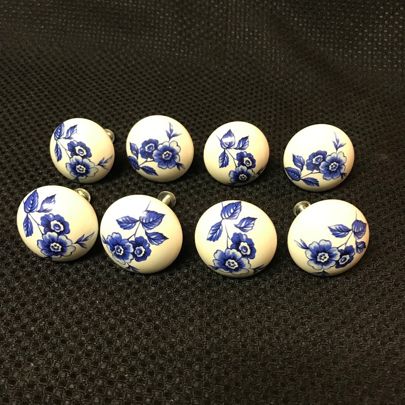Blue Porcelain Knobs - Etsy