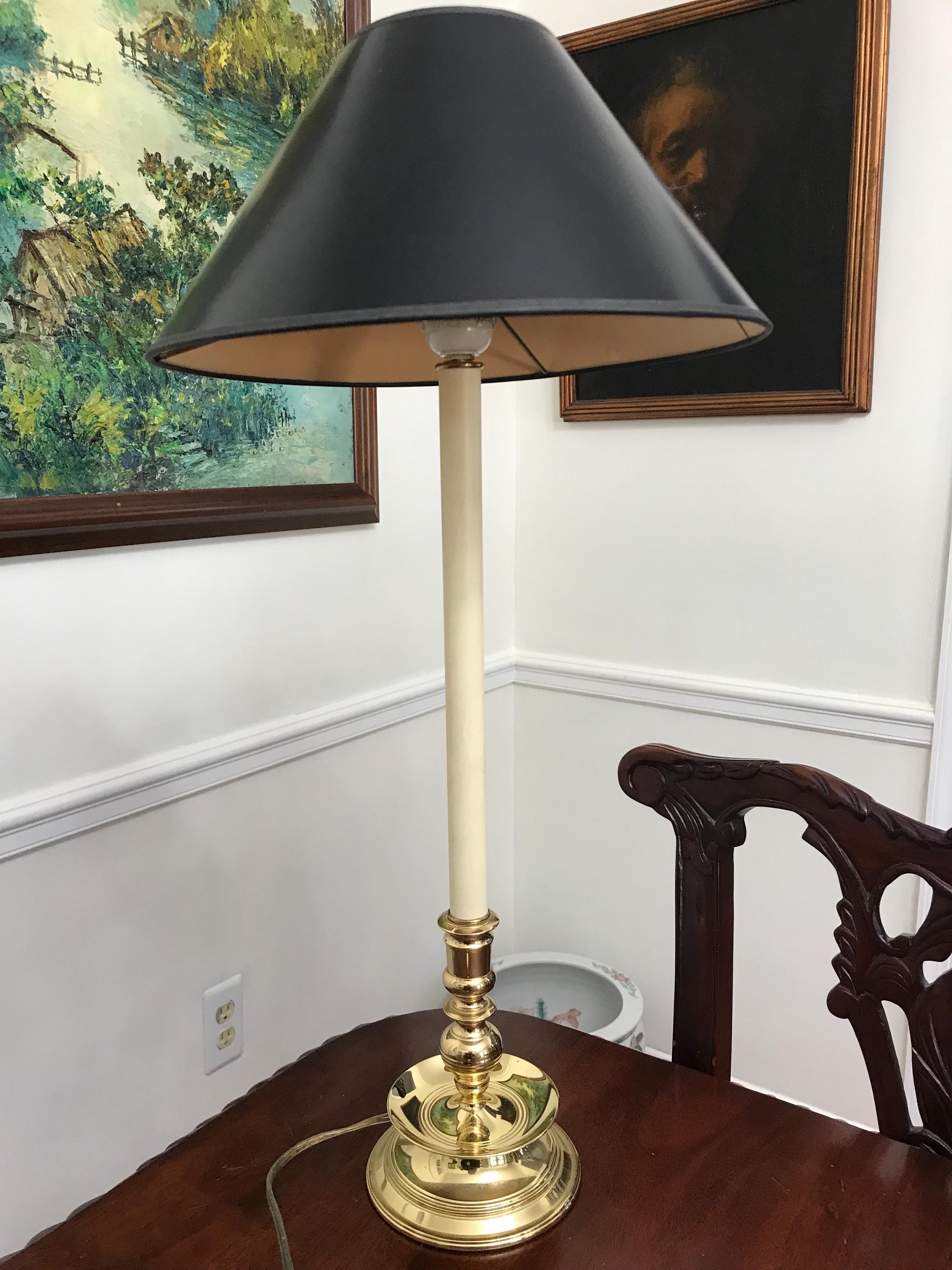 Baldwin 25” Candlestick Lamp With Black Shade - Etsy