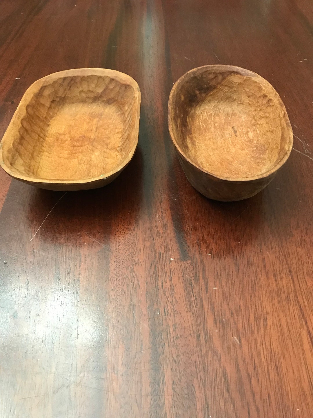 Two Hand Carved Small Wooden Bowls - Etsy