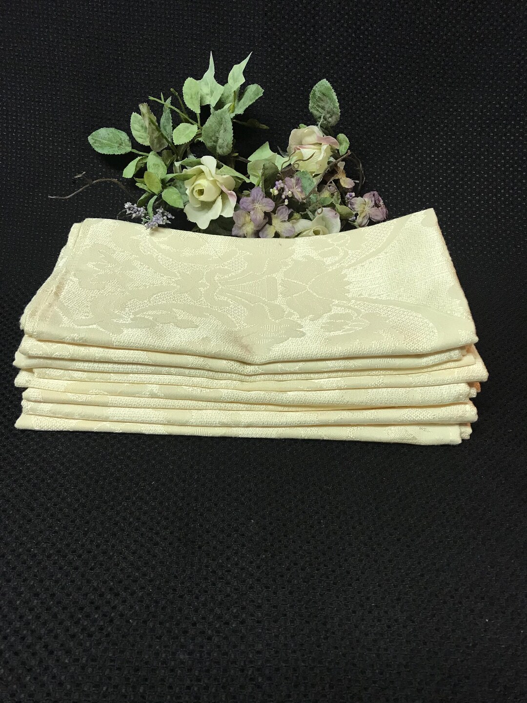 Set of 7 Waterford Cream Color Damask Napkins - Etsy