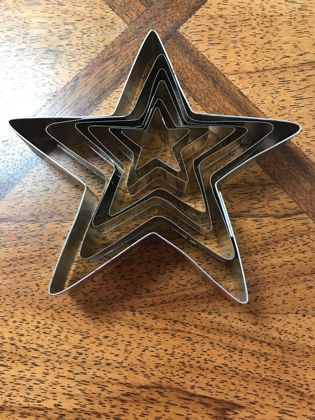 Set of 6 Graduated Tin Star Cookie Cutter W/decorating Tip Set/makes ...