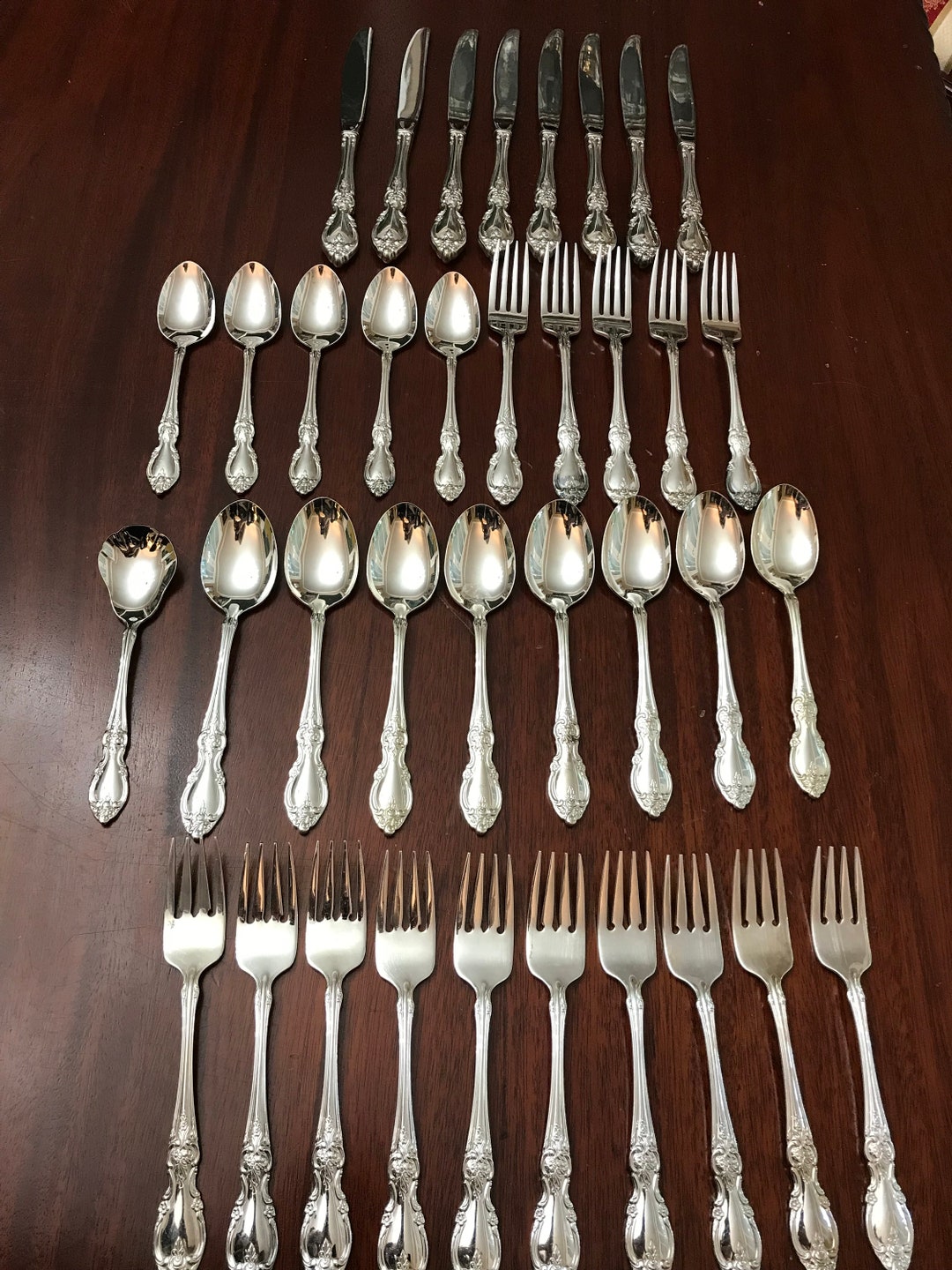 Lot of 39 Pieces Oneida Silver-plate Silver Magnolia Pattern Flatware ...