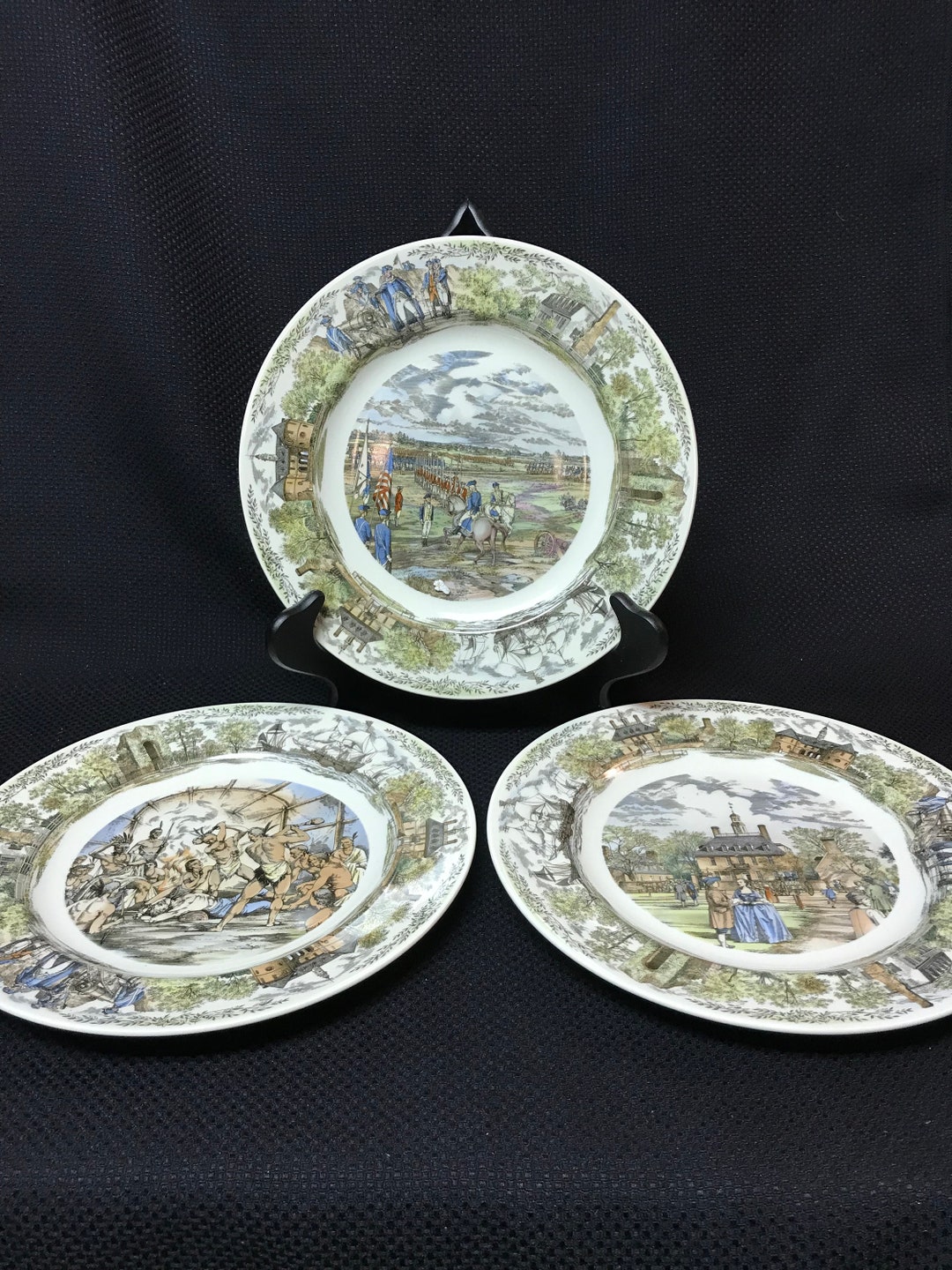 Set of 3 Wedgwood Commemorative Plates Williamsburg Restoration ...