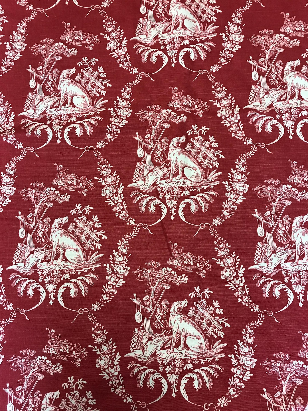 Brunschwig & Fils Red Hunting Toile Fabric 3 Pieces 1985 - Etsy