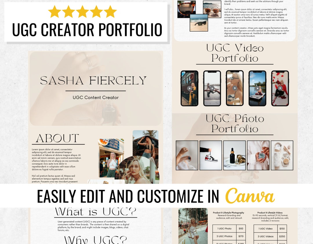 UGC Portfolio, UGC Template, UCG Creator, User Generated Content, Ugc ...