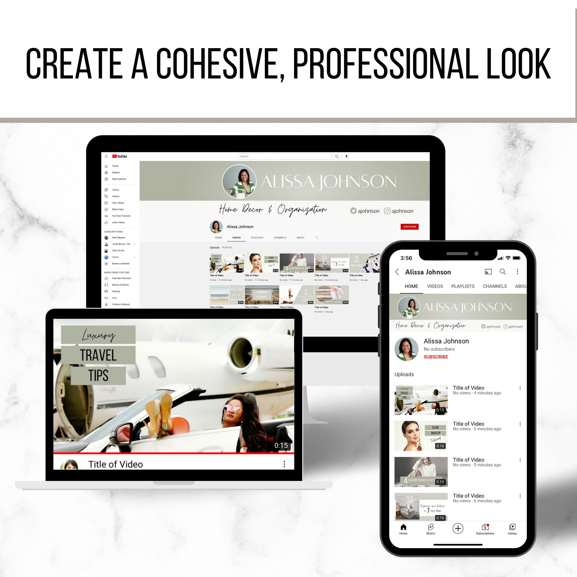 Youtube Branding Kit | Youtube Channel Kit | Personalized Banner, Intro ...