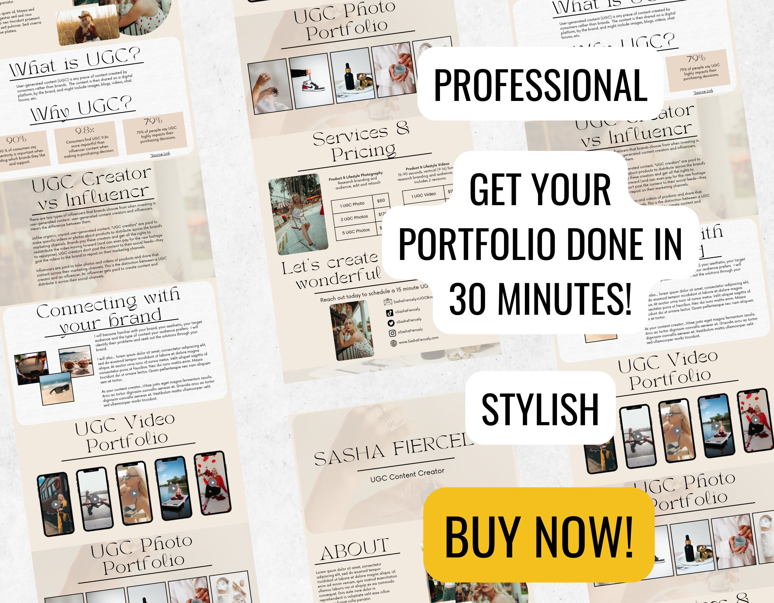 UGC Portfolio, UGC Template, UCG Creator, User Generated Content, Ugc ...