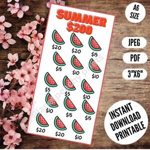 Summer Melon Savings Challenge Printable A6 Savings Challenge Mini ...