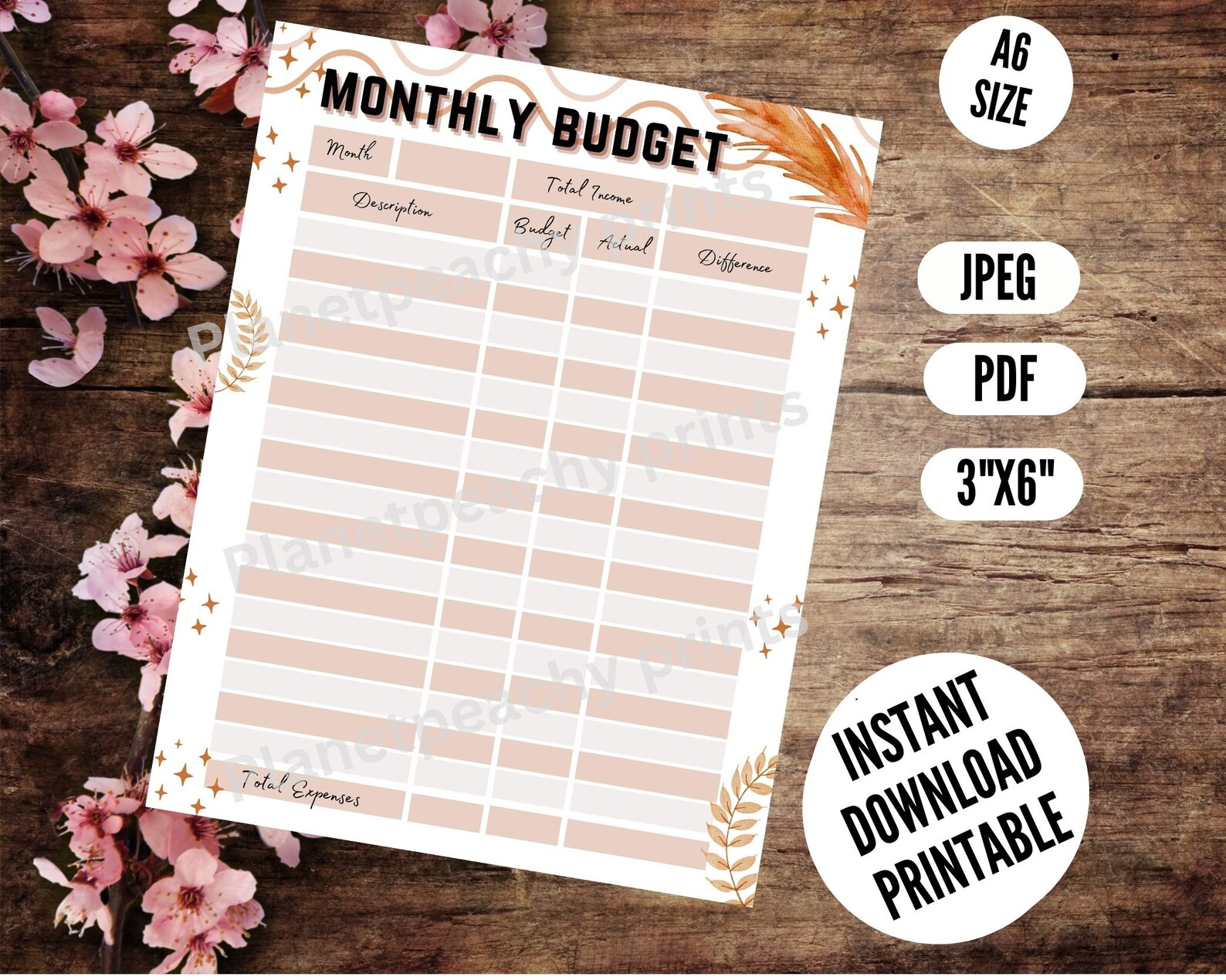 Monthly Budget Planner Printable Expense & Income Tracker Printable ...