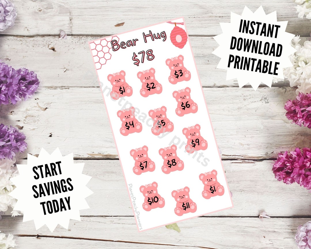 Gummy Bear Savings Challenge Printable A6 Savings Challenge Mini ...
