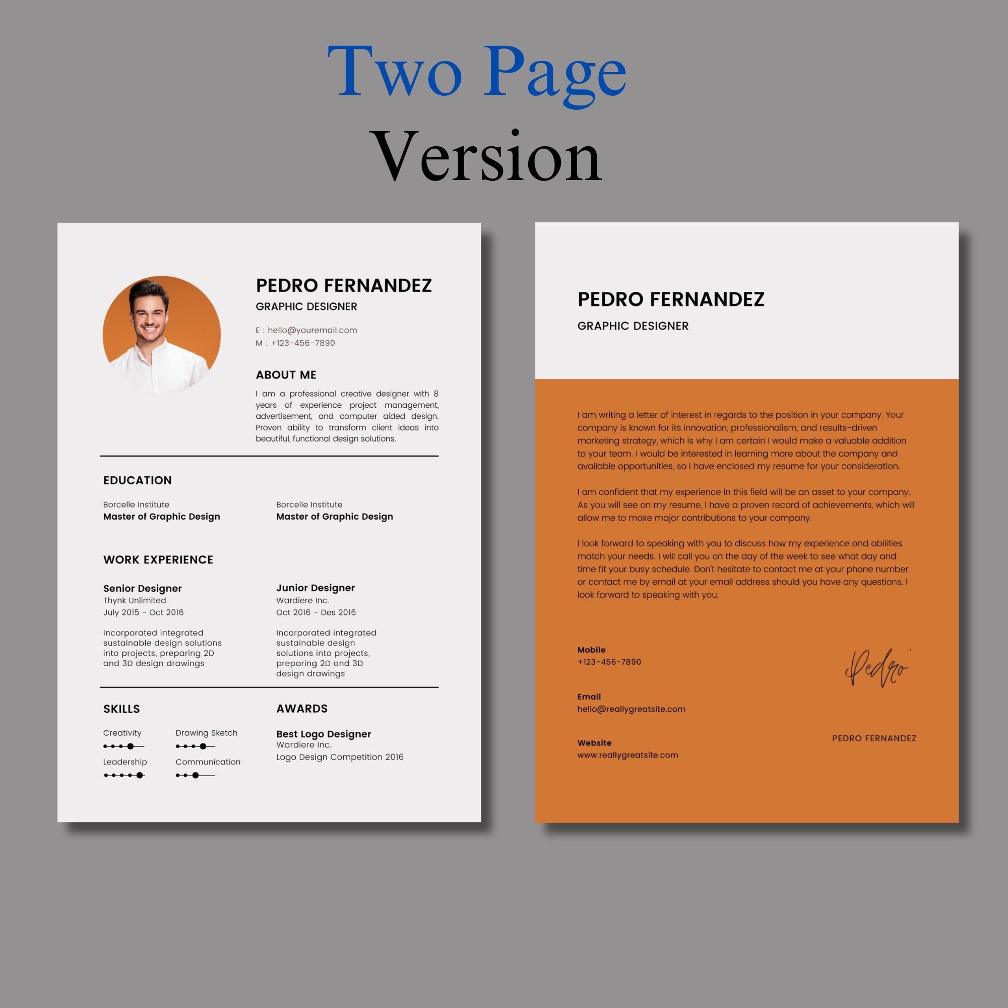Golden Resume Design | Canva CV Template | Simple Resume Layout ...
