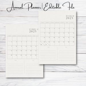 Minimalist Planner | 2025 Planner | Annual Planner | Planner | Editable ...