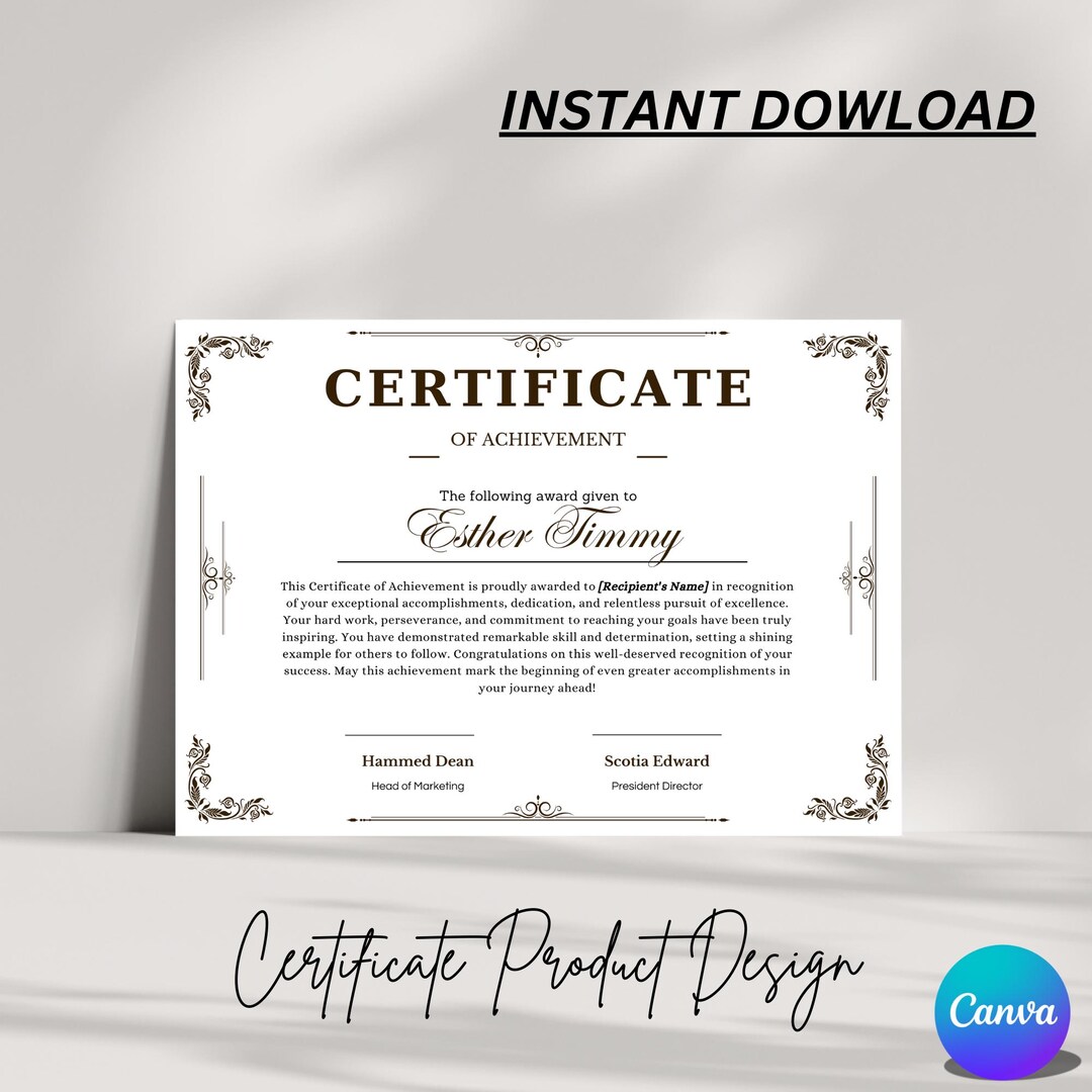 Appreciation Award | Certificate Canva | Editable Template | Custom ...