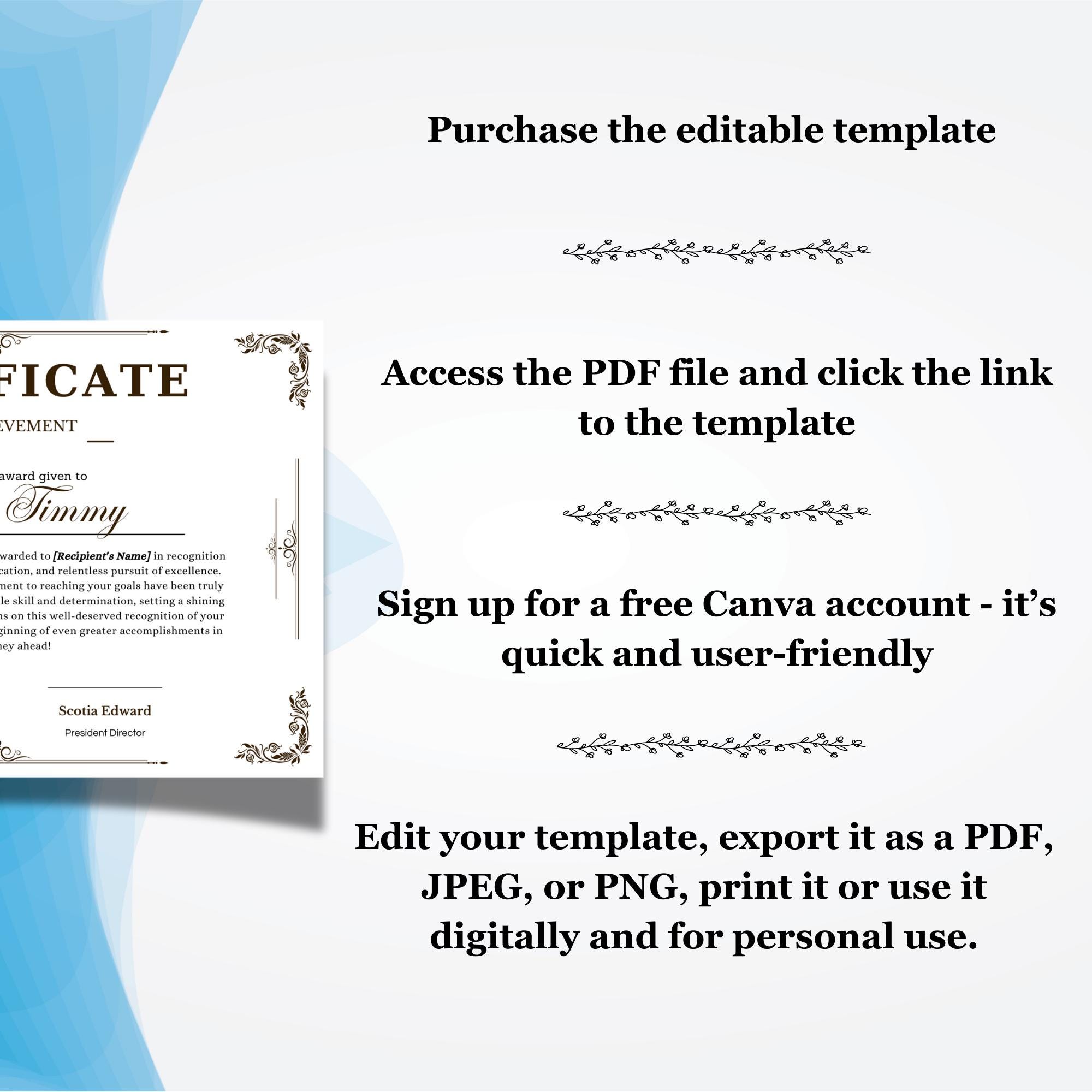 Appreciation Award | Certificate Canva | Editable Template | Custom ...