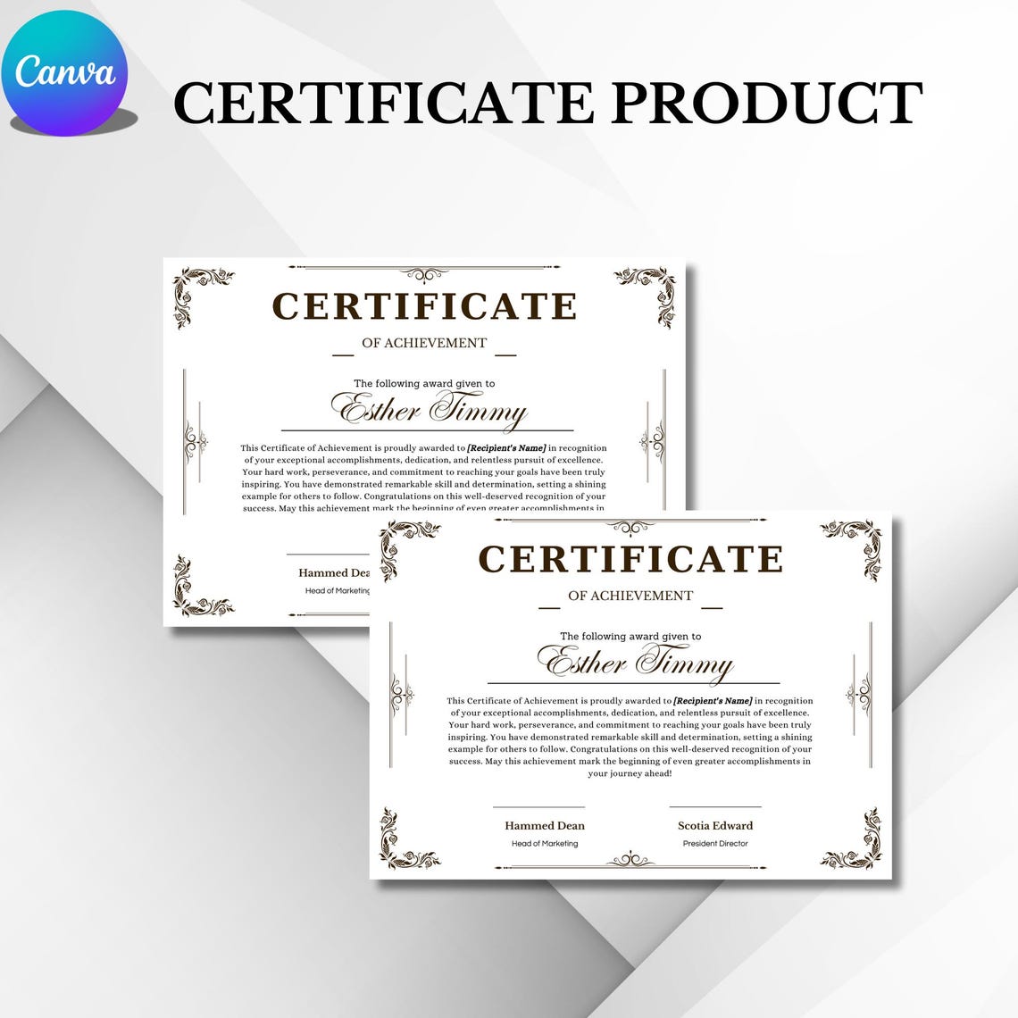 Appreciation Award | Certificate Canva | Editable Template | Custom ...