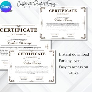 Appreciation Award | Certificate Canva | Editable Template | Custom ...