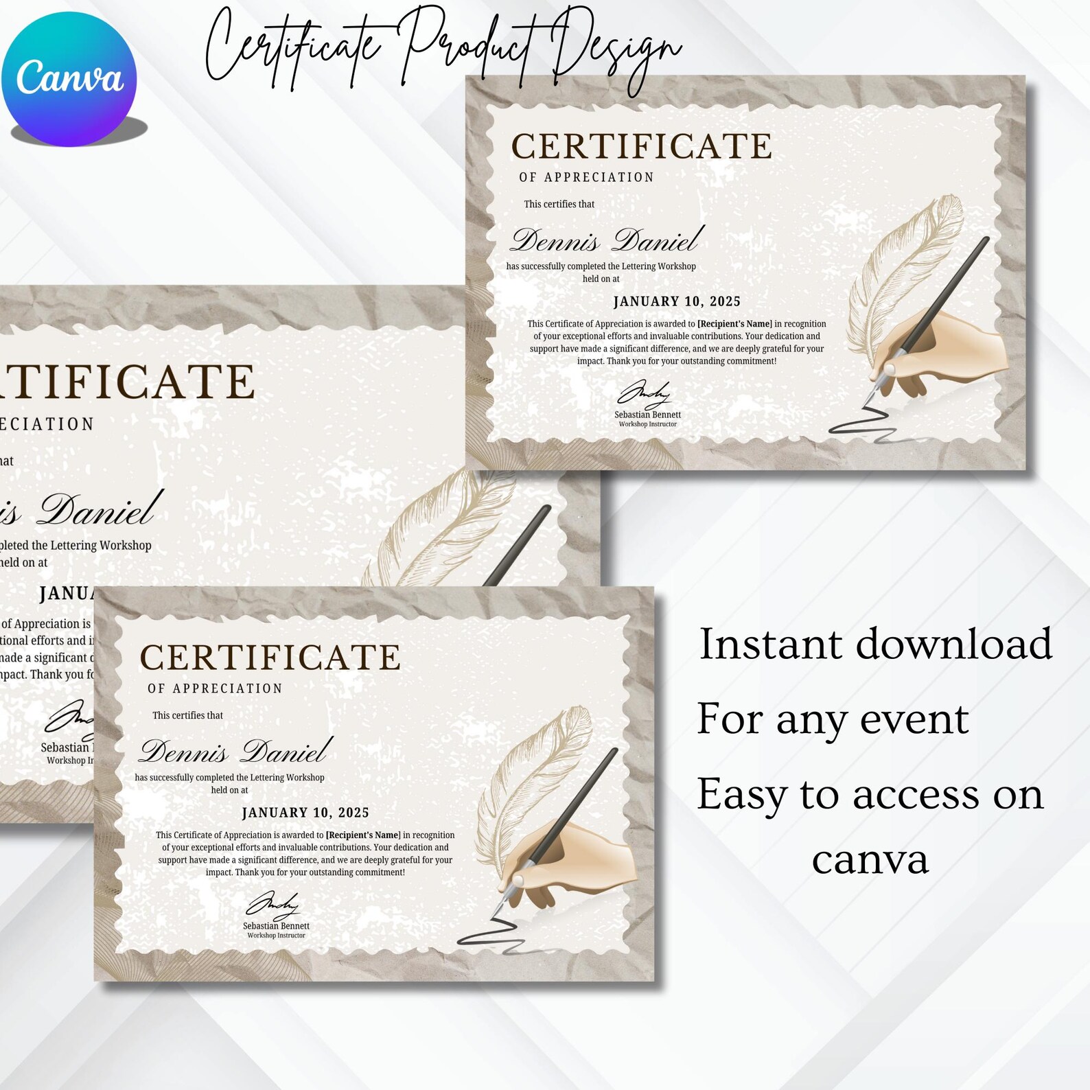 Appreciation Certificate | Customizable Award | Editable Certificate ...