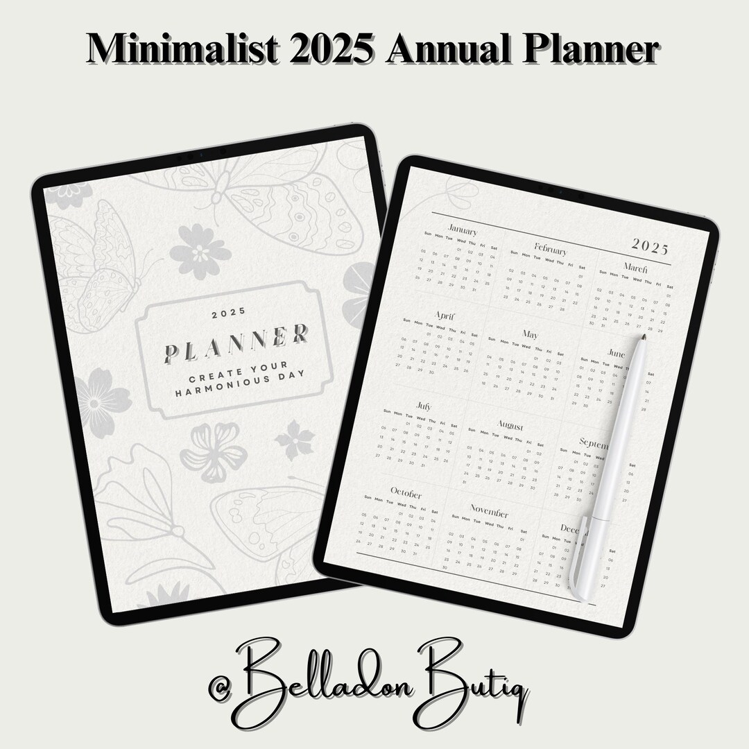 Minimalist Planner | 2025 Planner | Annual Planner | Planner | Editable ...