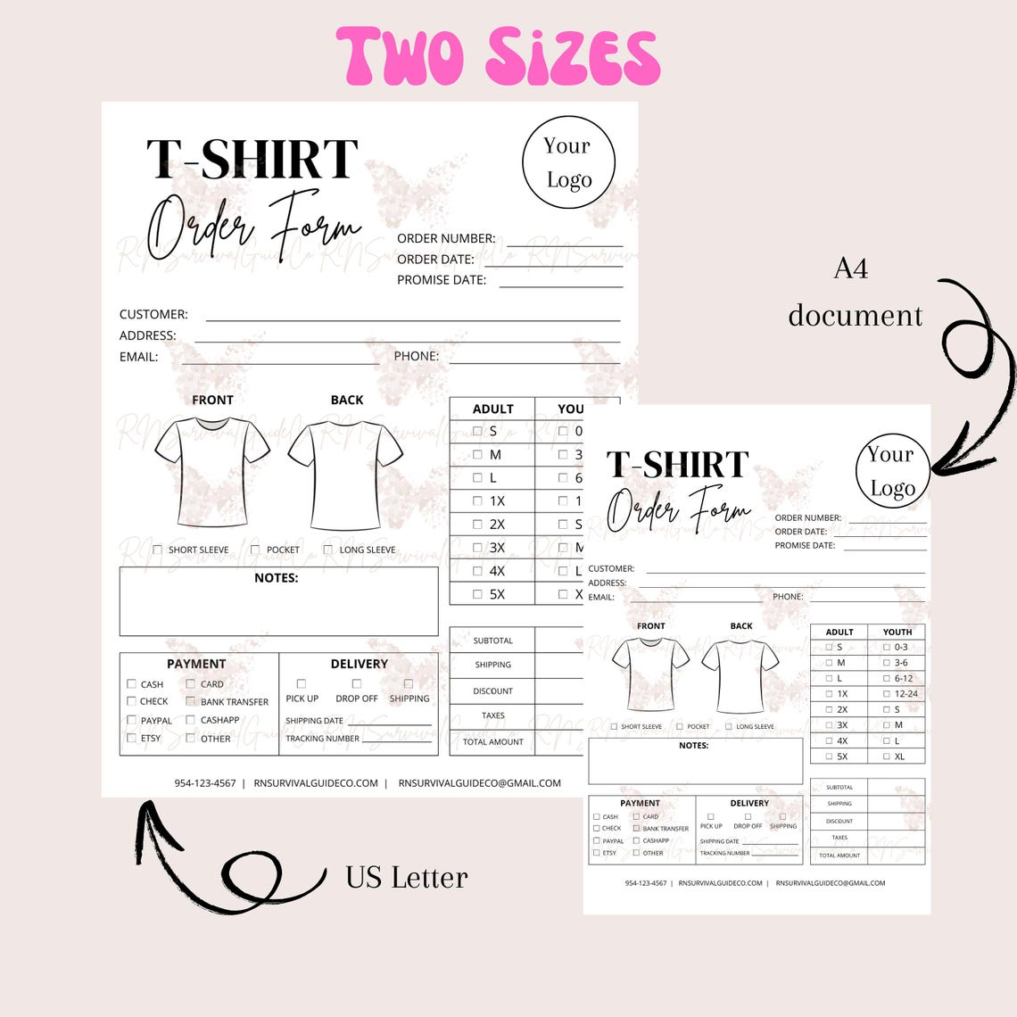 Editable T-shirt Order Form Template: Small Business Canva Design ...