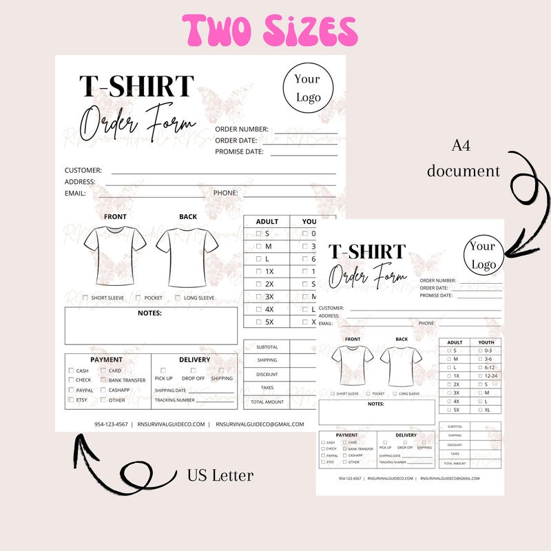 Custom Art Business Order Forms - Etsy