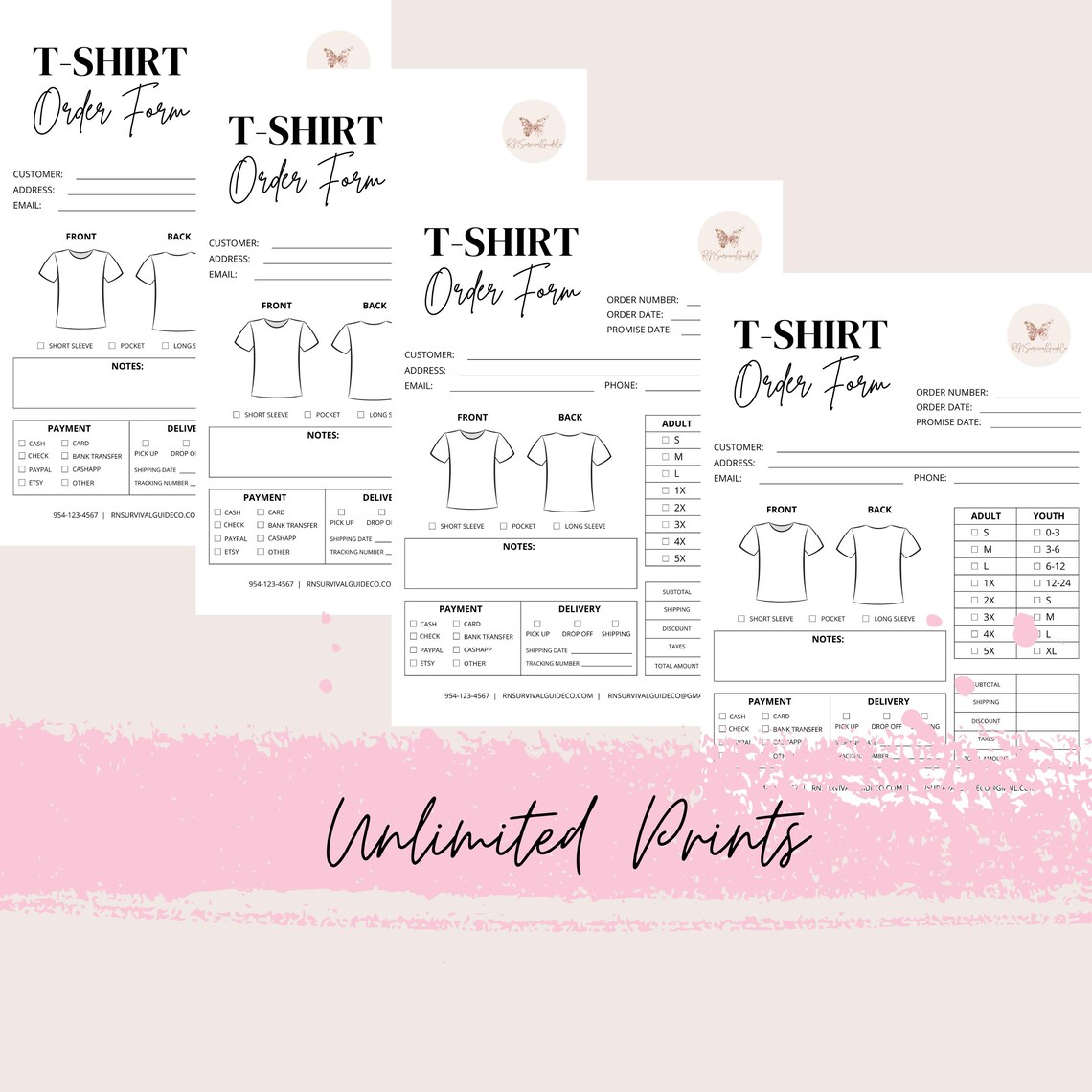 Editable T-shirt Order Form Template: Small Business Canva Design ...