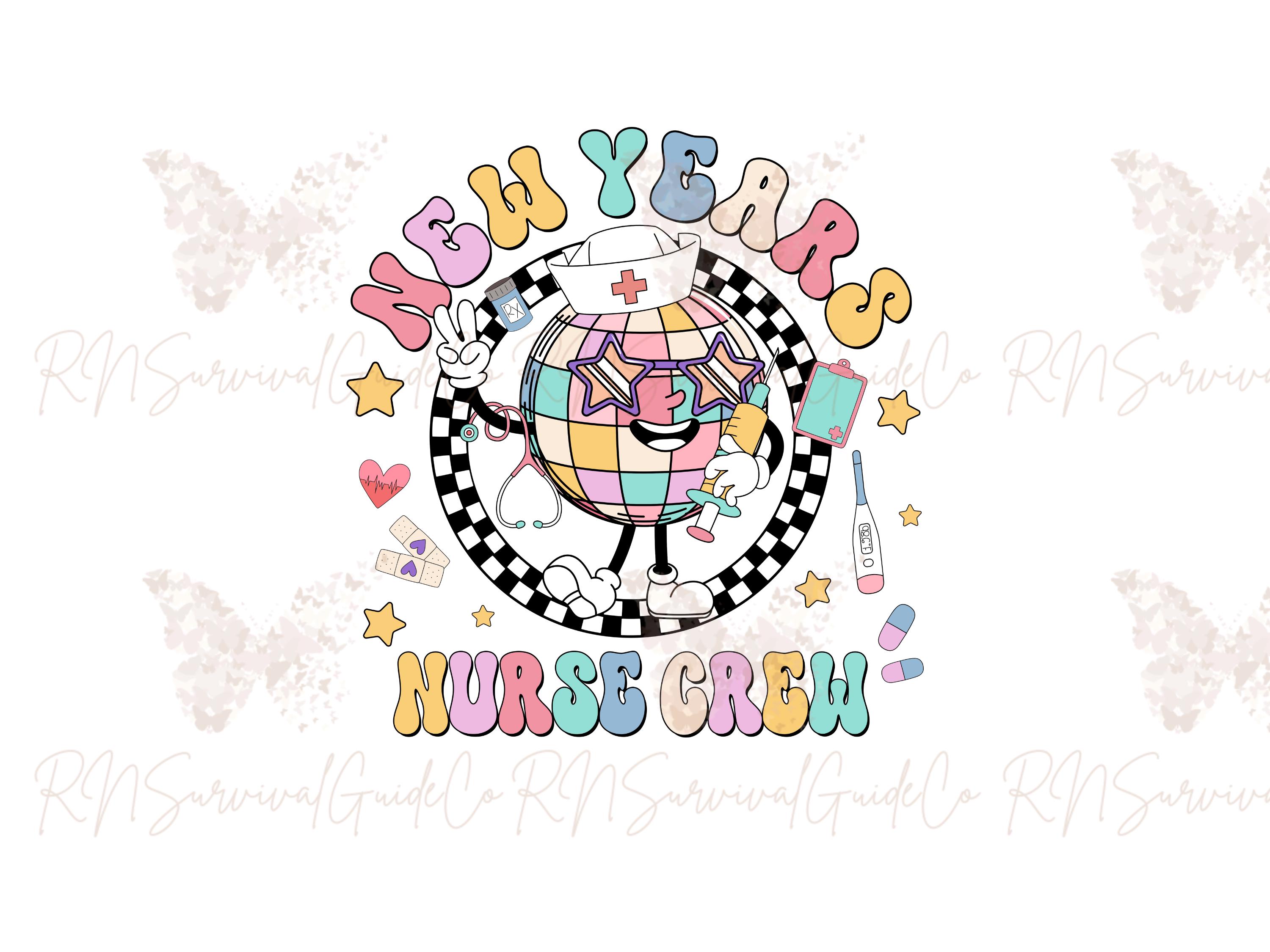 New Year Nurse Crew PNG: Disco Ball Design (digital Download) - Etsy