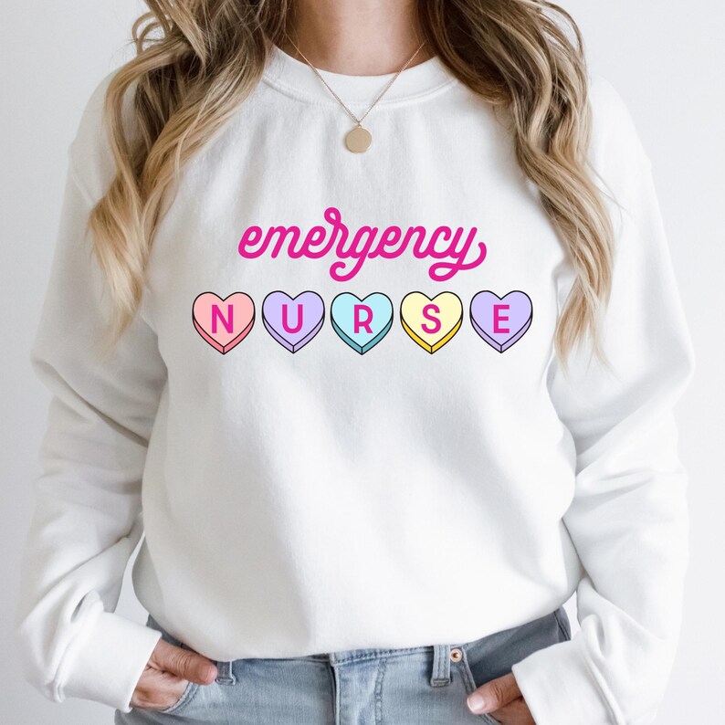 Emergency Nurse SVG Png | Cute Nurse Valentine Hearts Design | Er Nurse ...