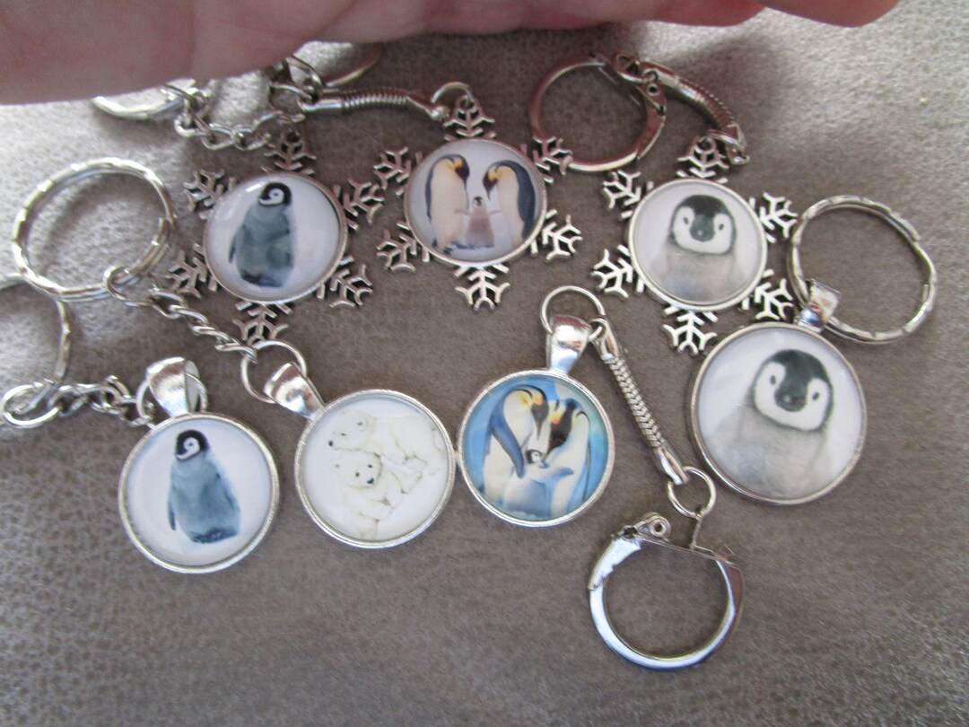 Penguin / Polar Bear Keyrings - Etsy UK