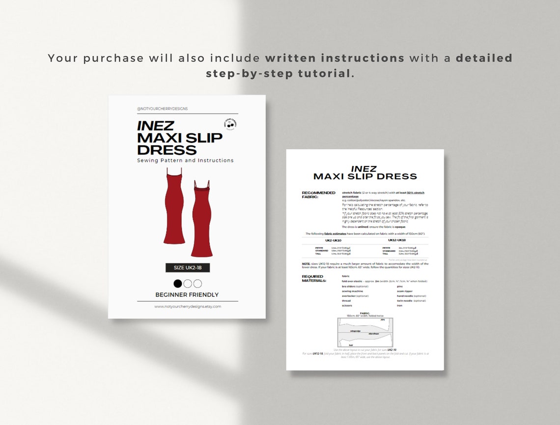 Camisole Maxi Slip Dress PDF Sewing Pattern UK2-18 A4 US - Etsy Australia