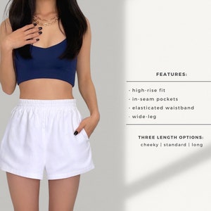 Easy High-waisted Shorts W/ Pockets PDF Sewing Pattern 3 - Etsy