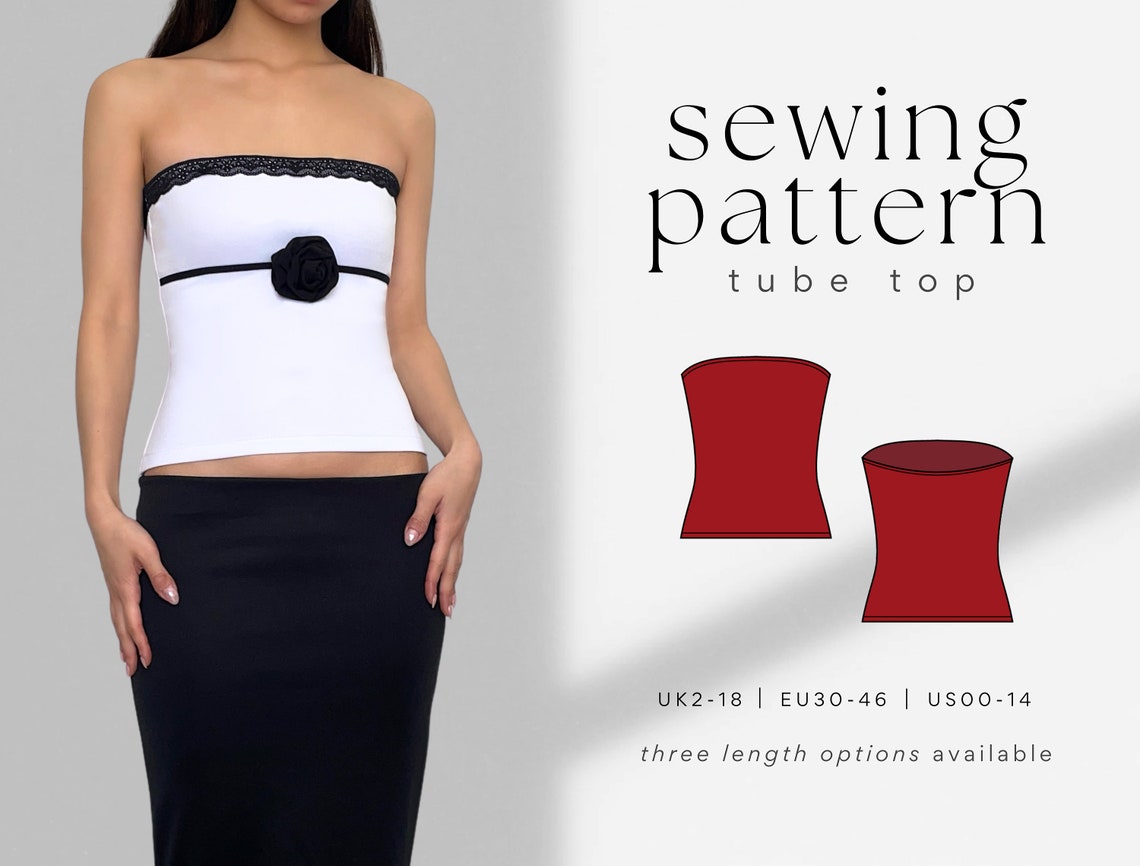 Tube Top PDF Sewing Pattern | Easy, Beginner Friendly | Long, Mid ...