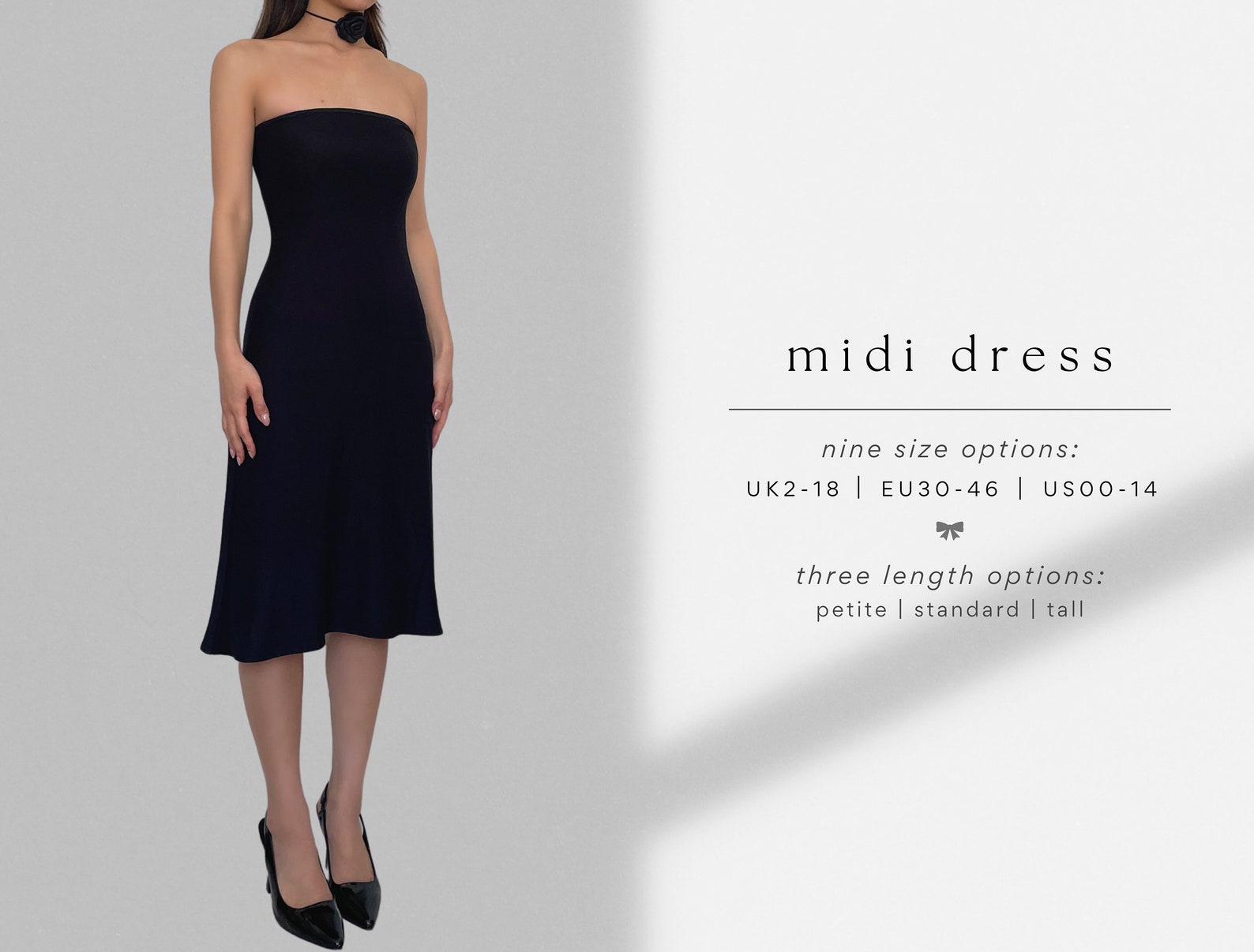 Tube Dress Set: Midi, Mini Dress PDF Sewing Pattern Easy, Beginner ...