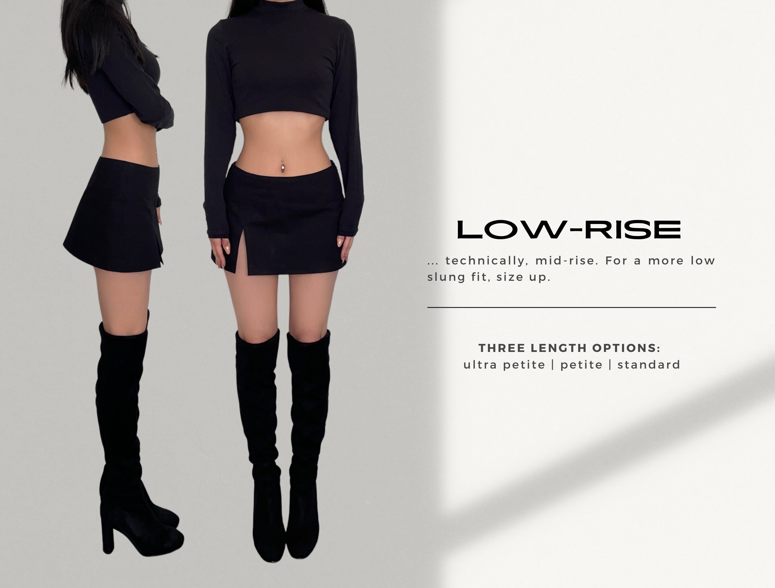 Slit Micro Mini Skirt PDF Sewing Pattern Low-rise & | Etsy Canada