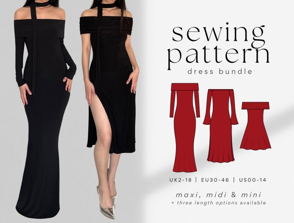 Holiday Side Tie Dress PDF Sewing Pattern Tie Detail, Ruched Style, Top ...