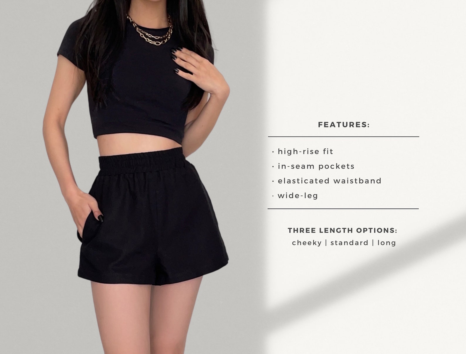 Easy High-waisted Shorts W/ Pockets PDF Sewing Pattern 3 - Etsy